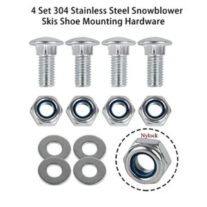 HPENP 2 Pack Snowblower Skid Shoes Slide Shoe with Mounting Hardware for 731-06439 Polymer Snow Blower Slide Shoe