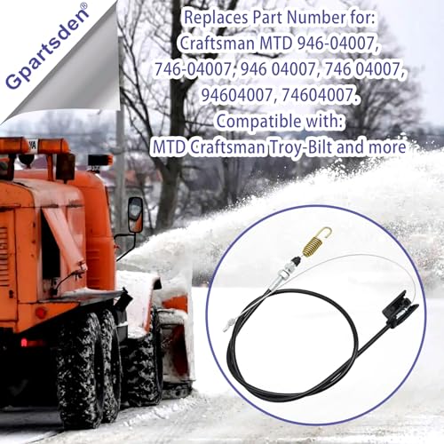 Gpartsden 946-04007 746-04007 Auger Control Cable for MTD Craftsman Troy-Bilt 5524 Snow Thrower