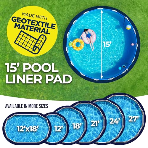 Shop Square 15-Foot Pool Liner Pad for Above Ground Pools - Under Pool Padding, Above Ground Pool Pad, Puncture Protection, Extend Liner Life, Durable Geotextile Material