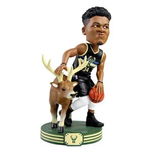 giannis antetokounmpo milwaukee bucks with deer bobblehead nba