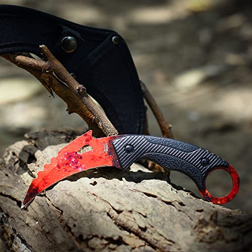 Dispatch Karambit Knife Fixed Blade Tactical Camping Tool, Outdoor Hunting Knife with Sheath and Cord, Suitable for Hiking, Adventure, Survival, Collection