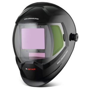 weldsamurai large viewing welding helmet auto darkening with side view, 4 arc sensor true color panoramic welder mask variable shade 4/5-8/9-13 for tig mig arc grinding plasma