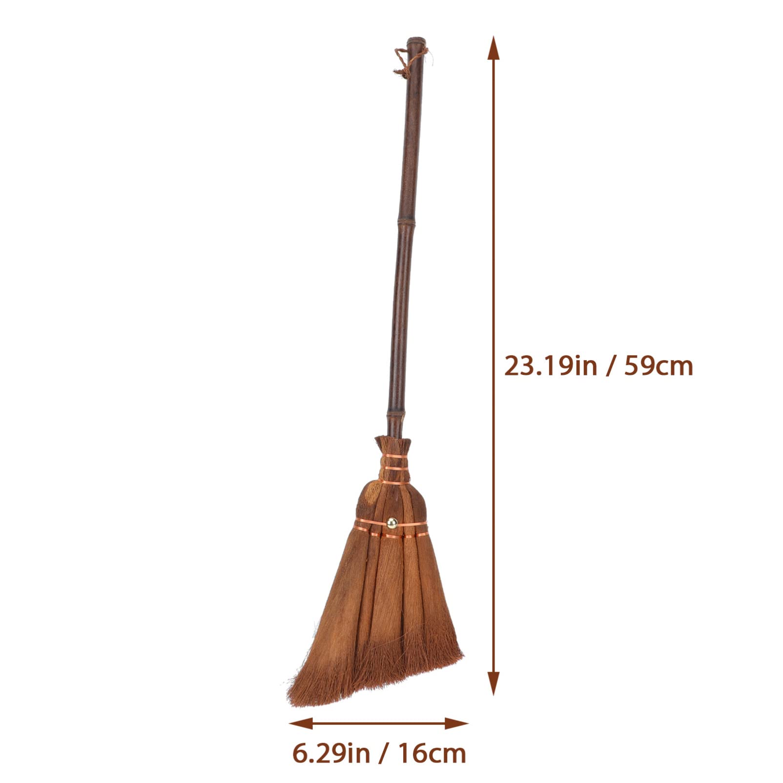 Kids Broom Toy Natural Straw Broom Wooden Handle Broom for Indoor Outdoor Daily Floors Cleaning Tool