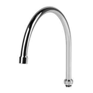 kwode 10 inch gooseneck swivel spout for all brand commercial kitchen sink faucet swing nozzle add-on spout replacement parts chrome polished finish