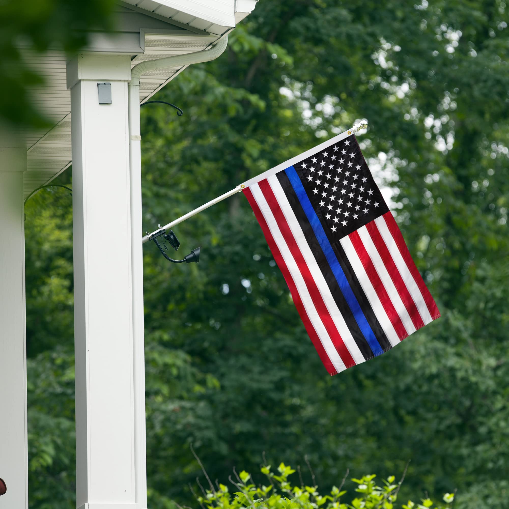 XIFAN Blue Line American Flag Blue Lives Matter 3x5 Outdoor - Heavy Duty 210D Nylon USA Police Flag with Blue Stripe - Embroidered Stars/Sewn Stripes/Brass Grommets - Honoring Law Enforcement Officers