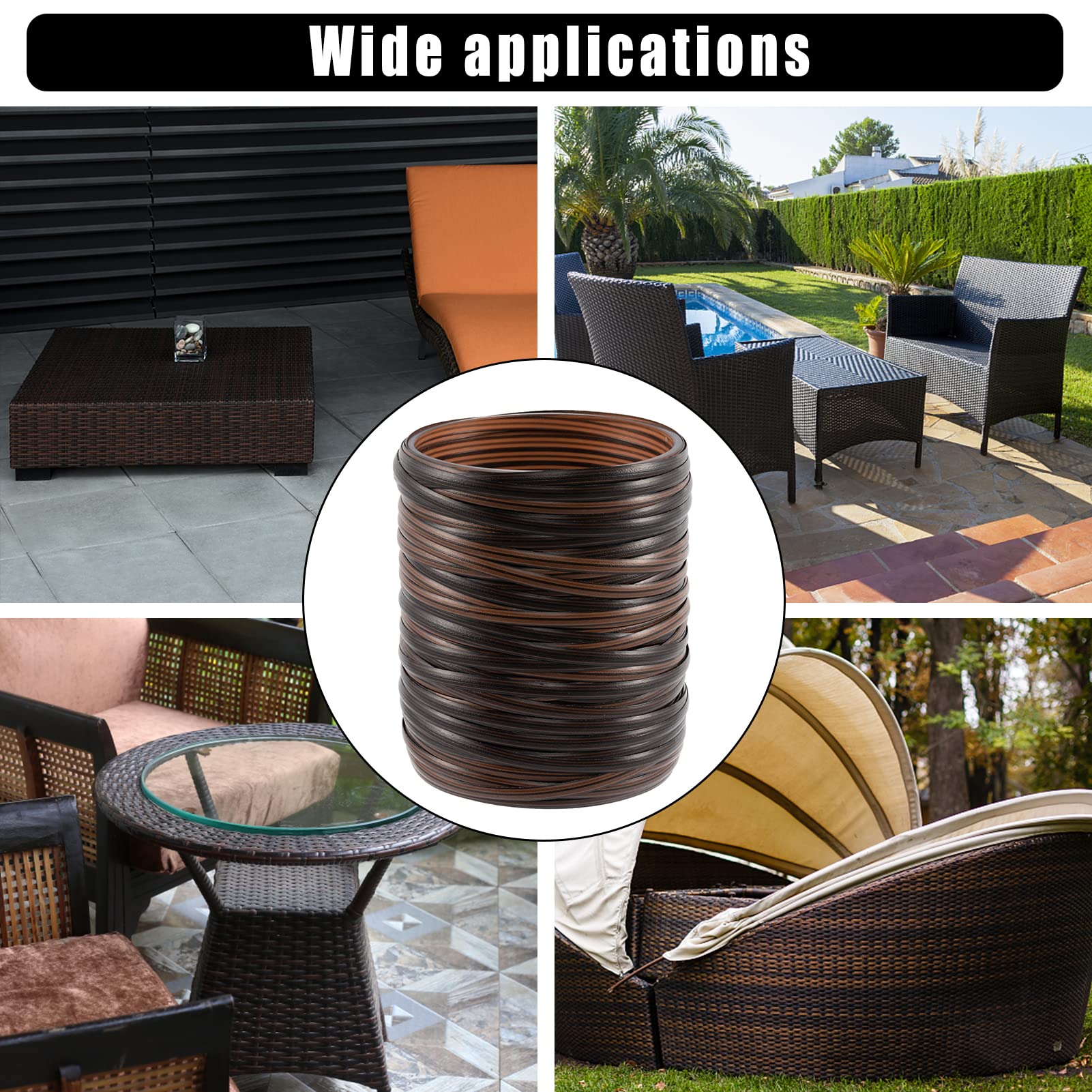 459 FT Long Size Rattan Fix Kit - Wicker Repair Material Rattan Repair Kit with Premium New Materials Wicker Repair Supplies for Rattan Chair Sofas Screens and Storage Basket