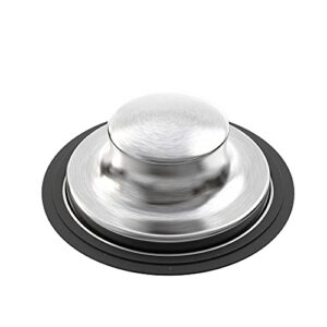 Kitchen Sink Stopper, 3-1/2 inch Universal Sink Plug Cover for Garbage Disposal Flange Drain - Stainless Steel Brushed