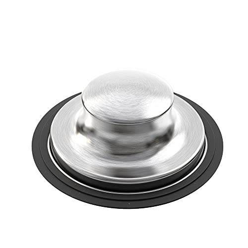 Kitchen Sink Stopper, 3-1/2 inch Universal Sink Plug Cover for Garbage Disposal Flange Drain - Stainless Steel Brushed