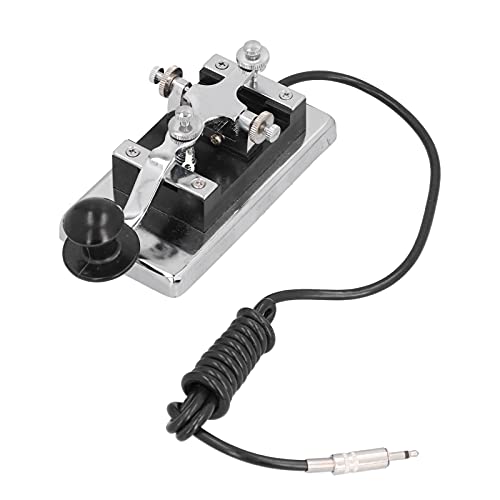 BTER Morse Code Key, Short Wave Radio Morse Code Cw Telegraph Hand Heavy Duty Key, Stainless Steel Morse Code Trainer for Physical Experimental Teaching, Morse Code Communication