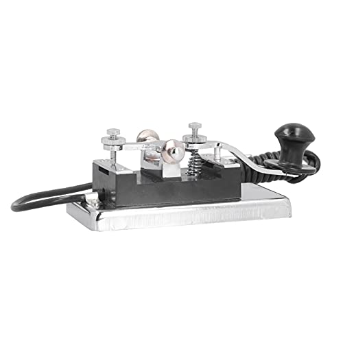 BTER Morse Code Key, Short Wave Radio Morse Code Cw Telegraph Hand Heavy Duty Key, Stainless Steel Morse Code Trainer for Physical Experimental Teaching, Morse Code Communication