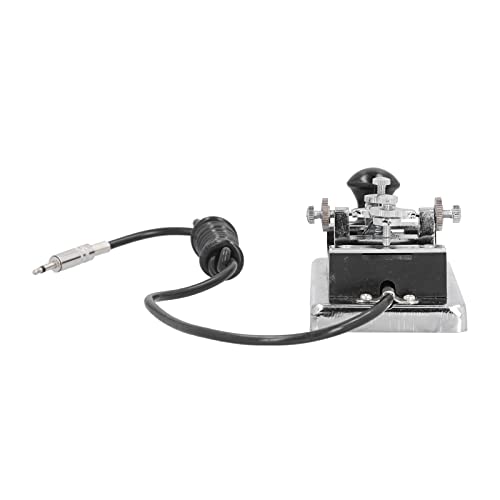 BTER Morse Code Key, Short Wave Radio Morse Code Cw Telegraph Hand Heavy Duty Key, Stainless Steel Morse Code Trainer for Physical Experimental Teaching, Morse Code Communication