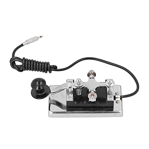 BTER Morse Code Key, Short Wave Radio Morse Code Cw Telegraph Hand Heavy Duty Key, Stainless Steel Morse Code Trainer for Physical Experimental Teaching, Morse Code Communication