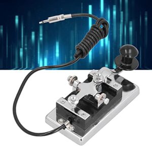 BTER Morse Code Key, Short Wave Radio Morse Code Cw Telegraph Hand Heavy Duty Key, Stainless Steel Morse Code Trainer for Physical Experimental Teaching, Morse Code Communication