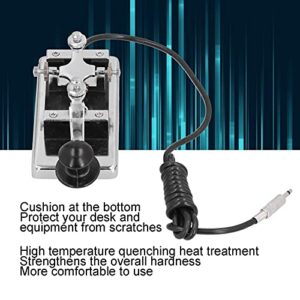 BTER Morse Code Key, Short Wave Radio Morse Code Cw Telegraph Hand Heavy Duty Key, Stainless Steel Morse Code Trainer for Physical Experimental Teaching, Morse Code Communication