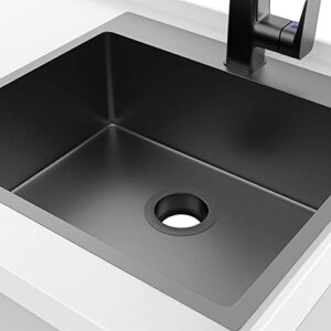 Sink Flange for Garbage Disposal Stainless Steel Fit Universal 3-1/2 Inch Standard Sink Drain Openings Kitchen Sink Garbage Disposal Replacement Accessories (Matte Black)