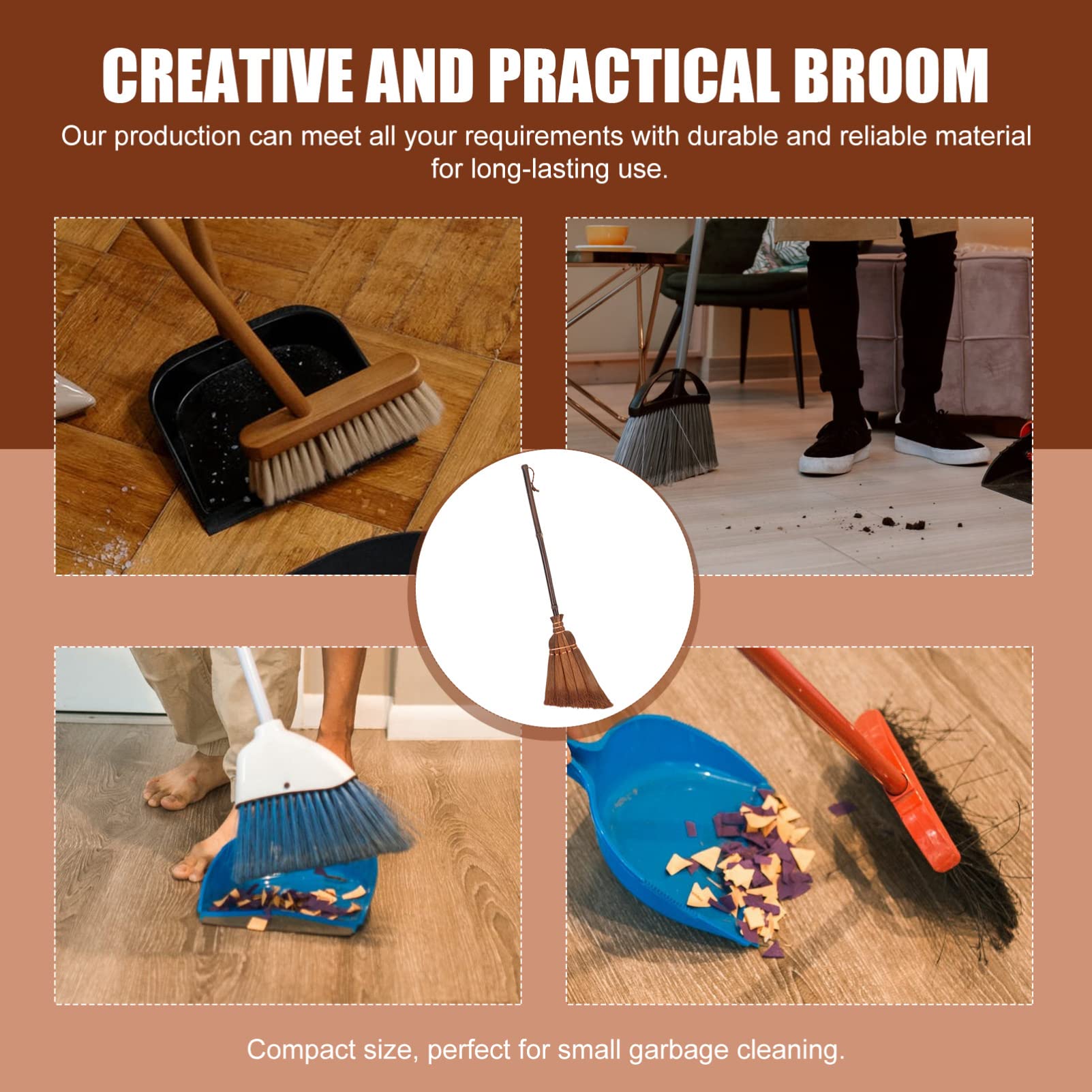 Straw Broom Dust Floor Cleaning: Sweeping Broom Household Manual Straw Braided Small Broom Cleaning Supplies