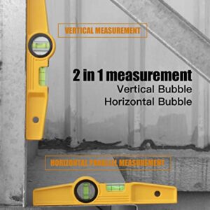 RONGPRO 10 Inch Aluminum Die-Cast Magnetic Torpedo Level, Professional Magnetic Scaffolding Spirit Level, Torpedo Level with Rare Earth Magnet 250MM and Holster