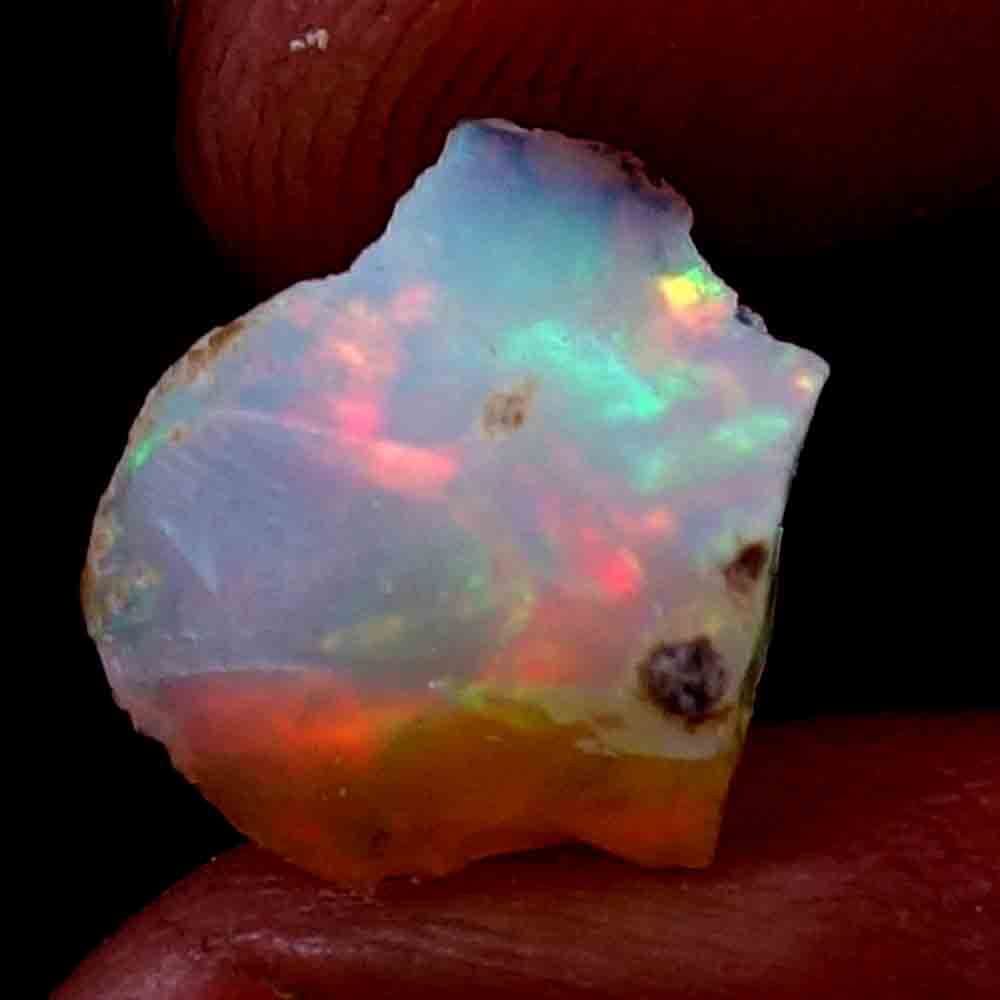 Dazzlegems Ultra Fire Opal Rough Gemstone, Raw Crystals Gemstone, Ethiopian Opal Rock, Jewelry Making Supplies, Chakra Healing, Energy Stone, Reiki, Meditation, Art-Crafts-Diy Stone,02.45Cts,