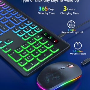 Wireless Keyboard and Mouse, Round Keys, Tactile Responsive Typing, Sleep Mode, Cute Keyboard Mouse Combo, Lag-Free USB Cordless Pink Keyboard for Computer/Laptop/PC/Windows/Mac/Chrome OS - Trueque