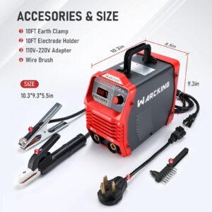 WARCKING 160A Digital Stick Welder, 110/220V Dual Voltage IGBT Inverter ARC Welding Machine, Mini Portable MMA Welder Machine with Hot Start and Anti-Stick