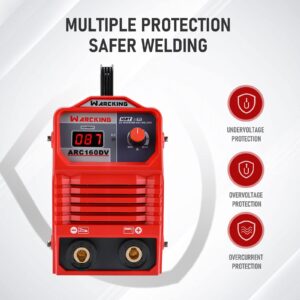 WARCKING 160A Digital Stick Welder, 110/220V Dual Voltage IGBT Inverter ARC Welding Machine, Mini Portable MMA Welder Machine with Hot Start and Anti-Stick