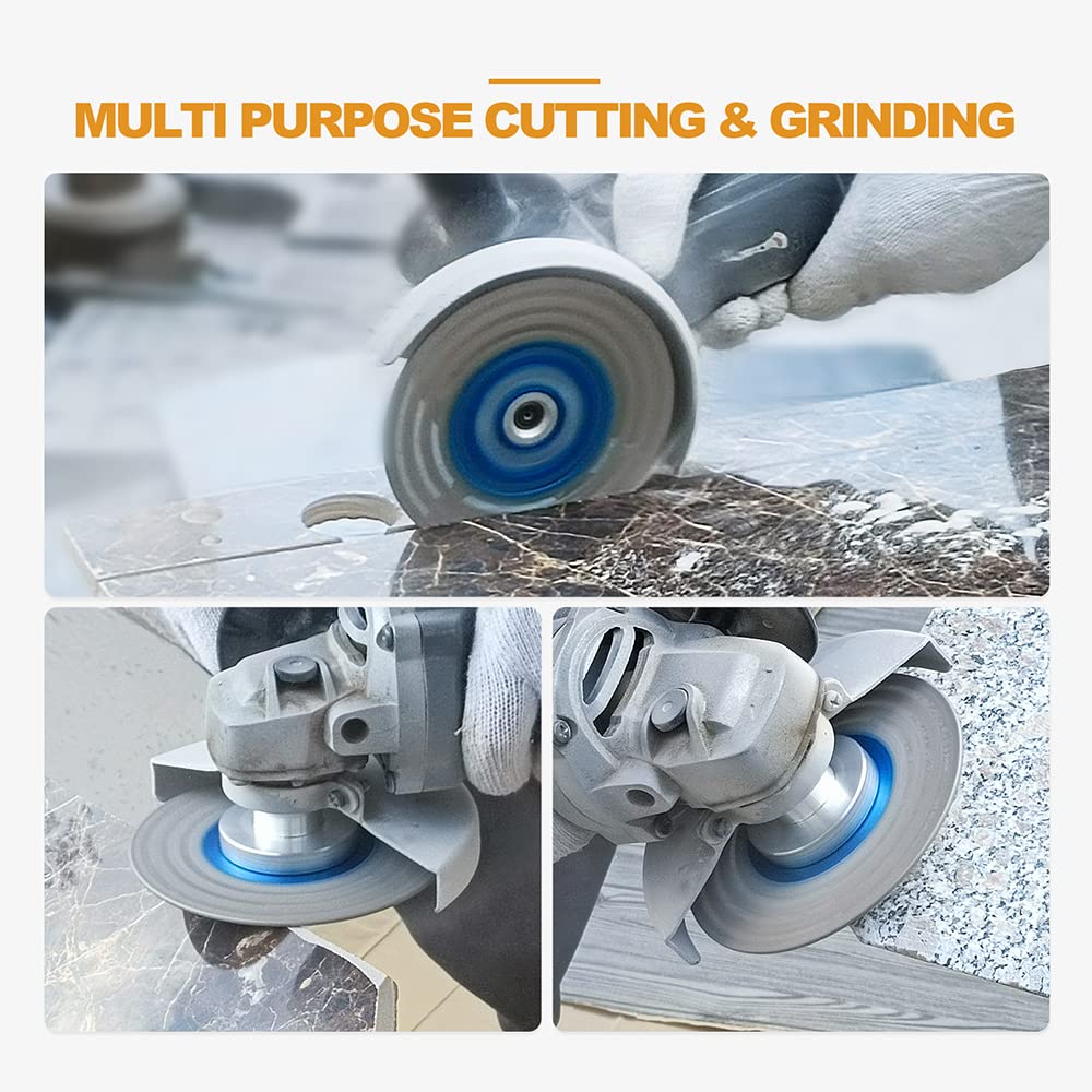 Diamond Granite Cutting Wheel,BRSCHNITT 4-1/2 Inch 115mm Vacuum Brazed Angle Grinder Diamond Blade with 5/8-11 Thread for Grinding Beveling Shaping Rounding Granite,Porcelain,Tile,Stone,Marble,Quartz