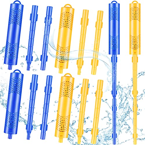 Kittmip 6 Pack Spa Mineral Sticks Spa Mineral Sanitizer Freshwater Mineral for Hot Tub Filter Cartridge Swimming Pool Fish Pond Last for 4 Months, Blue and Yellow