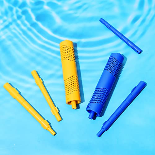 Kittmip 6 Pack Spa Mineral Sticks Spa Mineral Sanitizer Freshwater Mineral for Hot Tub Filter Cartridge Swimming Pool Fish Pond Last for 4 Months, Blue and Yellow