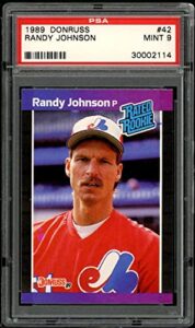 randy johnson rookie card 1989 donruss #42 psa 9