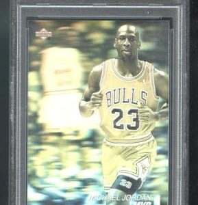 Michael Jordan Card 1991-92 Upper Deck Award Winner Holograms #AW4 PSA 8