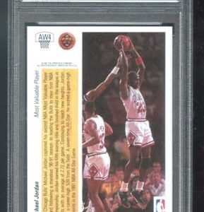 Michael Jordan Card 1991-92 Upper Deck Award Winner Holograms #AW4 PSA 8