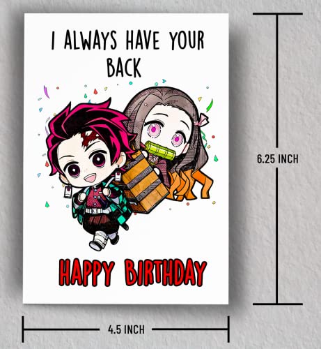 I Always Got Your Back Birthday Card | Anime Greeting Card | Anime Gifts | Birthday Gift for Anime Fan | Blank Card