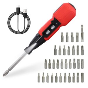 makingtec cordless screwdriver,rechargeable electric screwdriver 3.6v 900mah li-ion battery include 33pcs screw bits set and bit holder,usb charging portable power screwdriver with led work light