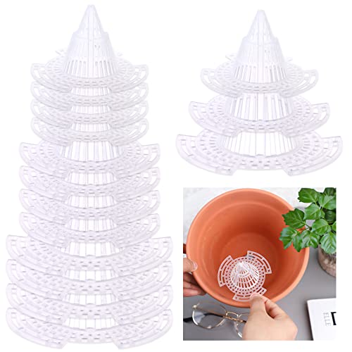 30 Pcs Upgraded Cone Flower Pot Hole Mesh Pad DIY Planter Bottom Grid Mat Mesh Hole Screens for Keeping Soil from Flowing-Prevent Soil Loss Breathable Gasket-Drainage Netting for Bonsai,3 Sizes