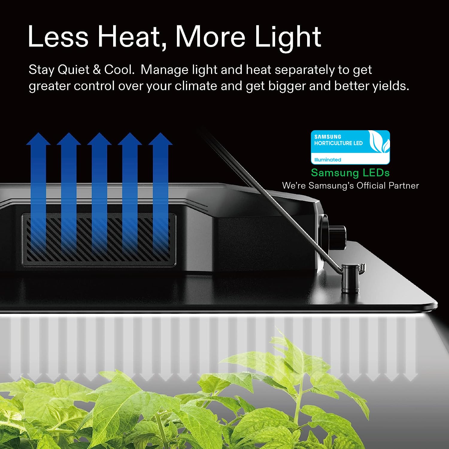 VIVOSUN VS3000 LED Grow Light with Samsung LM301 Diodes & Daisy Chain Driver Dimmable Lights Sunlike Full Spectrum for Seedling Veg & Bloom 300W Plant Grow Lamps for 3x3/4x4 Grow Tent