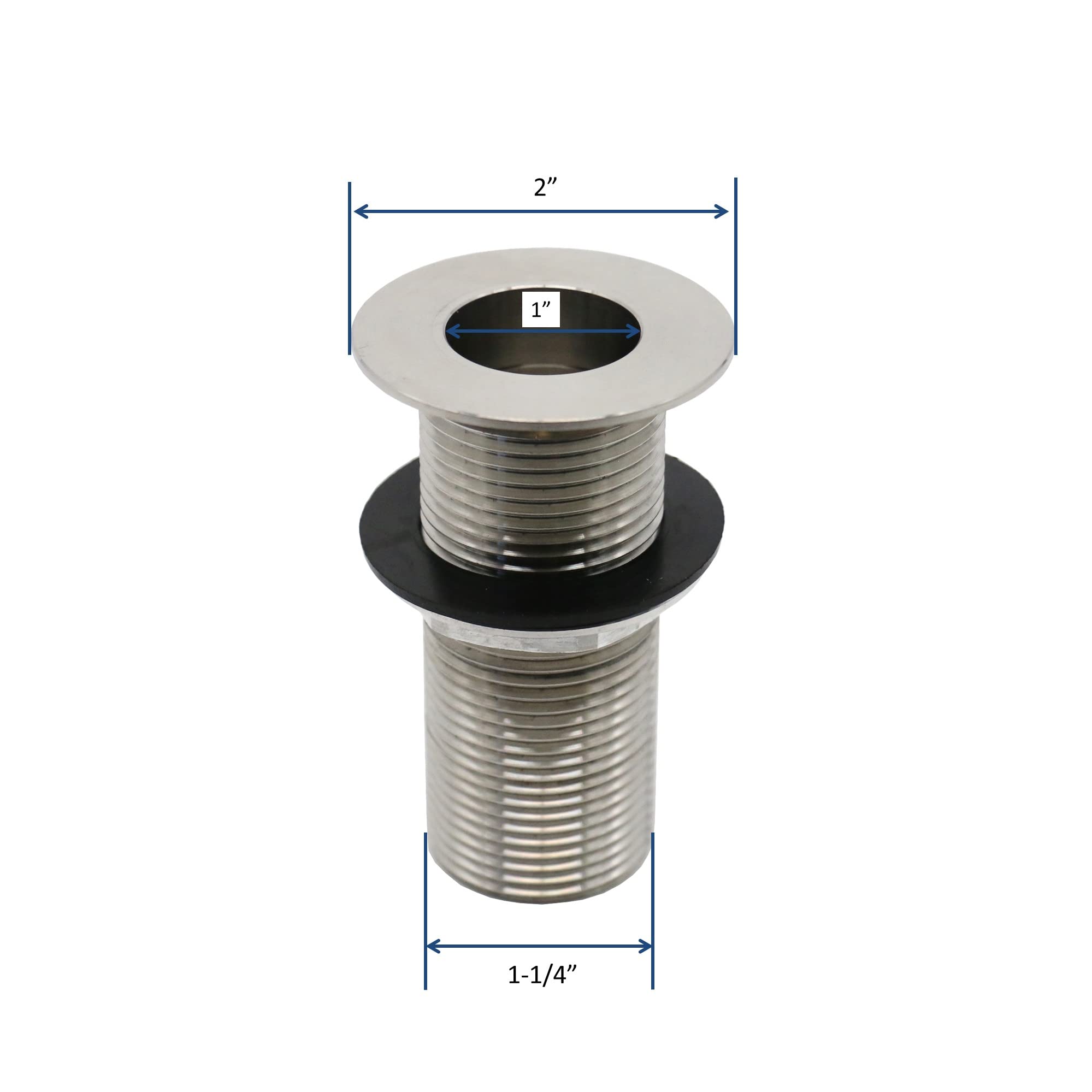 Leyso Stainless Steel Bar Sink Drain 1” Nominal Pipe Size 1" NPS Thread for 1-3/8" Sink Opening (3-1/4" Length Stainless Steel)