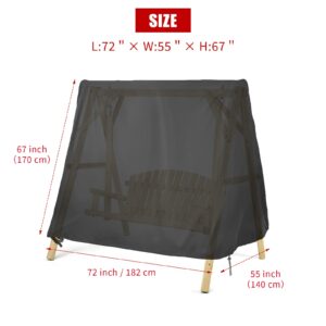 Kasla Outdoor Swing Cover, A Frame Patio Swing Cover,Swing Cover for Outdoor Furniture Porch Cover Glider Hammock Cover Waterproof 72" LX55 WX67 H