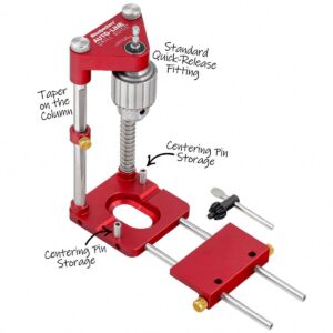 Woodpeckers Auto Line Drill Guide, Portable Drill Guide, Drill Up To 2 Inch Holes, Versatile Base and Fence System