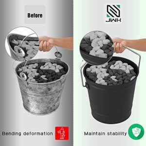 JWX Metal Ash Bucket and Shovel Set - 5.2 Gallon Galvanized Coal Bucket with Heat-Resistant Gloves and Reinforced Base -for Indoor and Outdoor & Use Upgrade Your Fire Pit Experience