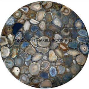 Round Agate Dinning Table 12", Round Coffee Table, Agate Table Top, Agate Coffee Table, Agate Side Table, Grey Agate Geode Table, Turkish Agate