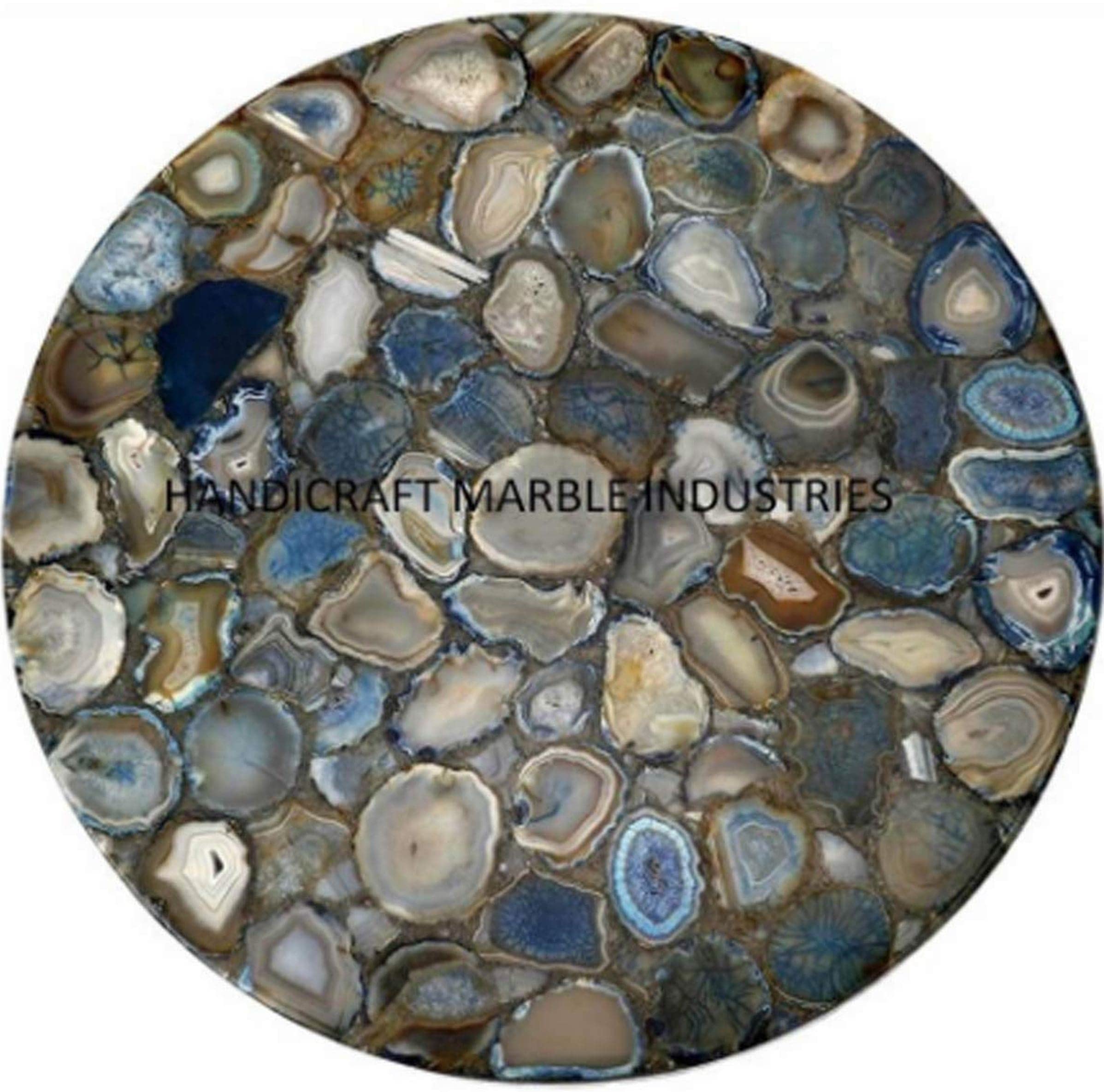 Round Agate Dinning Table 12", Round Coffee Table, Agate Table Top, Agate Coffee Table, Agate Side Table, Grey Agate Geode Table, Turkish Agate