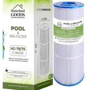 Homeland Goods PLF90A Pool Filter Replacement for Hayward C900, CX900RE, Pleatco PA90, Sta-Rite PXC95, Unicel C-8409, Ultral-B6, Filbur FC-1292, PXC95, 90 sq.ft 17 3/8" x 8 15/16" 1PK