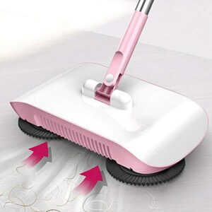 360 Degree Spin Hand Push Sweeper Household Floor Cleaning Broom Mop (Color : Pink)