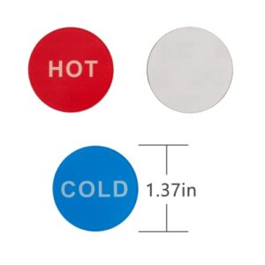 TFoRibbon Acrylic Hot And Cold Signs for Faucets Sinks Hot/Cold Label 20 Pairs