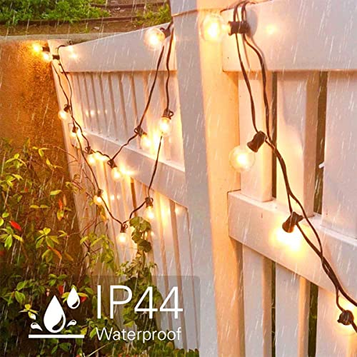 100FT Outdoor Globe String Lights LED Waterproof G40 String Lights Connectable with 52 Shatterproof Bulbs Dimmable Patio Lights String for Bistro Backyard Gazebo Lights