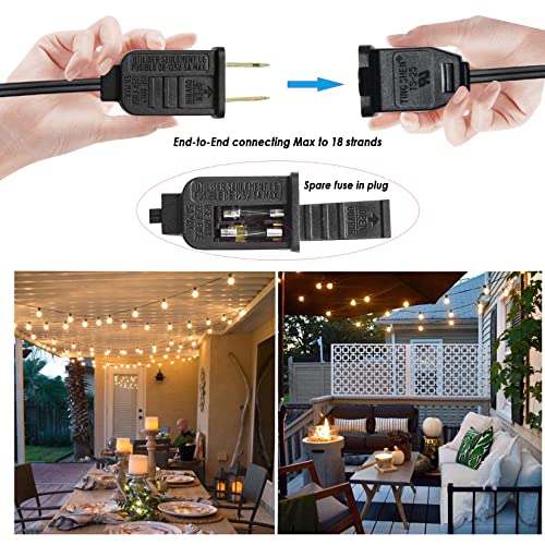 100FT Outdoor Globe String Lights LED Waterproof G40 String Lights Connectable with 52 Shatterproof Bulbs Dimmable Patio Lights String for Bistro Backyard Gazebo Lights