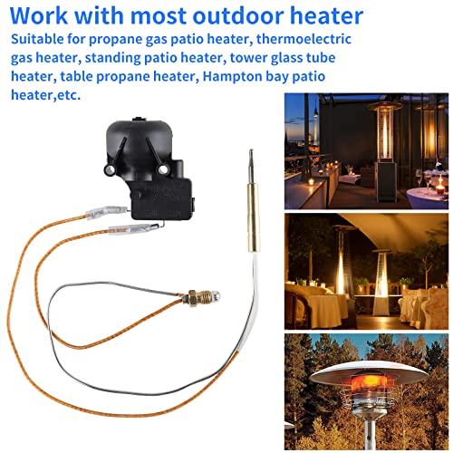 Linstaine Upgraded Patio Heater Dump Switch, Outdoor Propane Gas Heater Repair Part Thermocouple & Tilt Switch Controls Safety Kit, Garden Heater Igiter Replacement Part