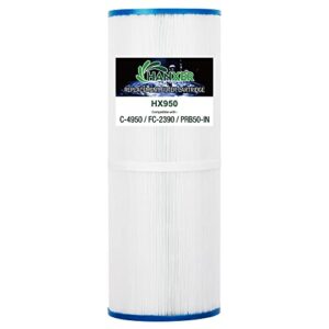 hanxer prb50-in spa filter cartridge replaces for c-4950, 413-212-02, filbur fc-2390, 03fil1600, 17-2380, j200 series, sd-00201, sd-00455, darlly 40506, 50 sq.ft hot tub filter, 1 pack