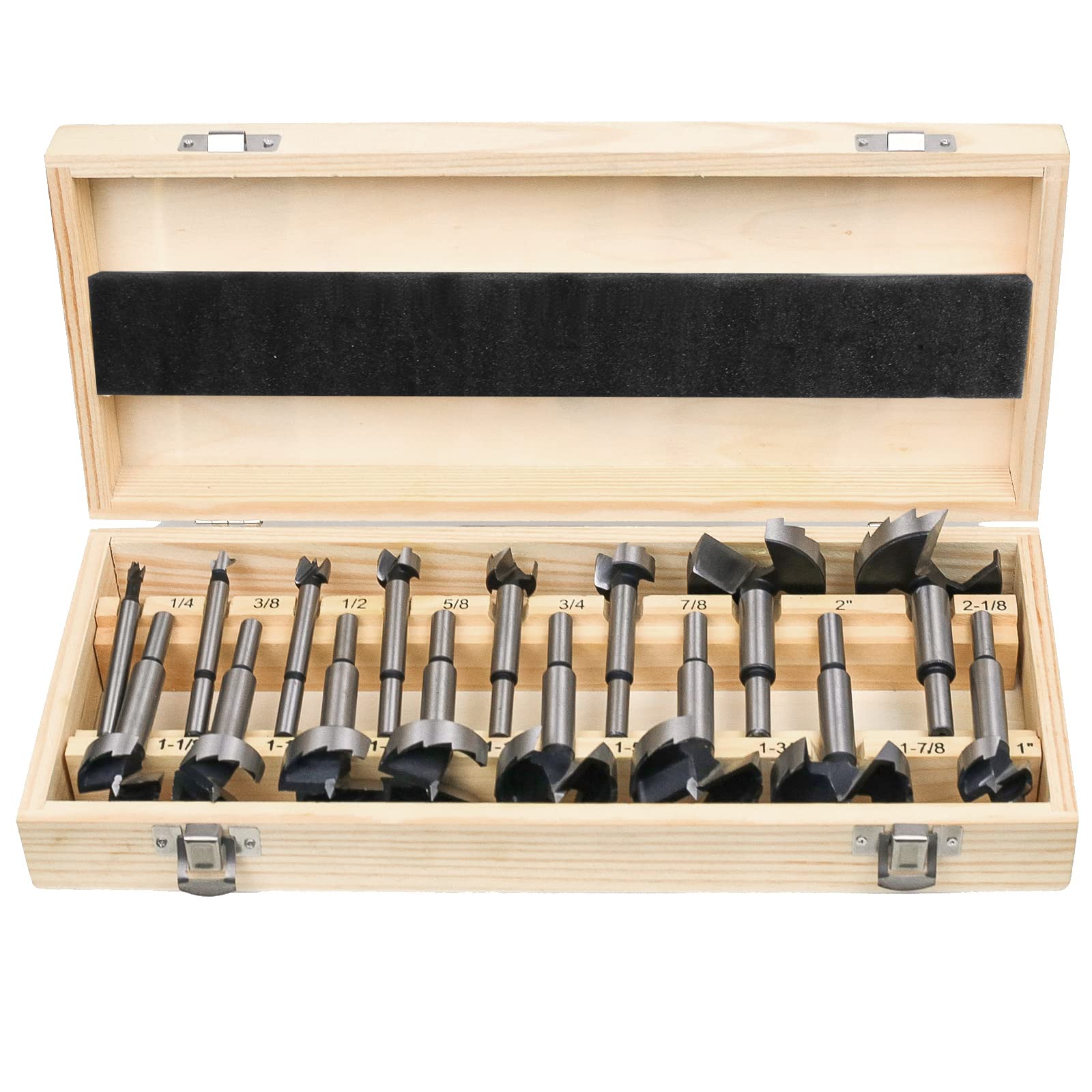 BAIDETS Forstner Bit Set 16Pcs - Forstner Bit Wood Drilling, Forstner Drill Bit with Center Positioning