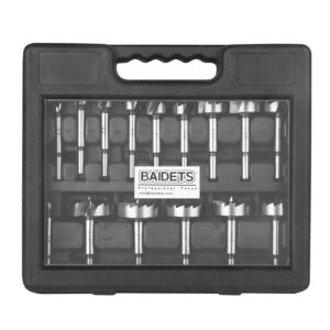 BAIDETS Forstner Bit Set 16Pcs - Forstner Bit Wood Drilling, Forstner Drill Bit with Center Positioning